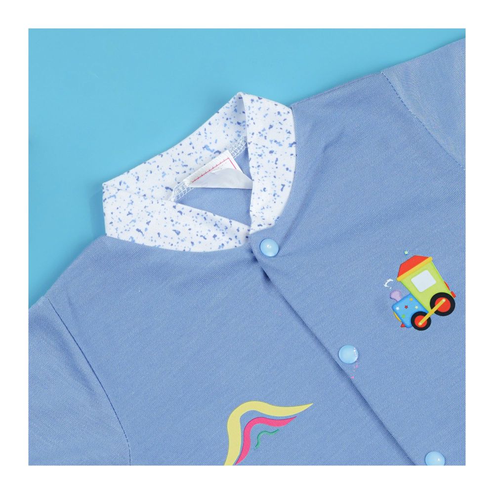 Dynamic Kids Romper With Socks Plain, Newborn, Blue