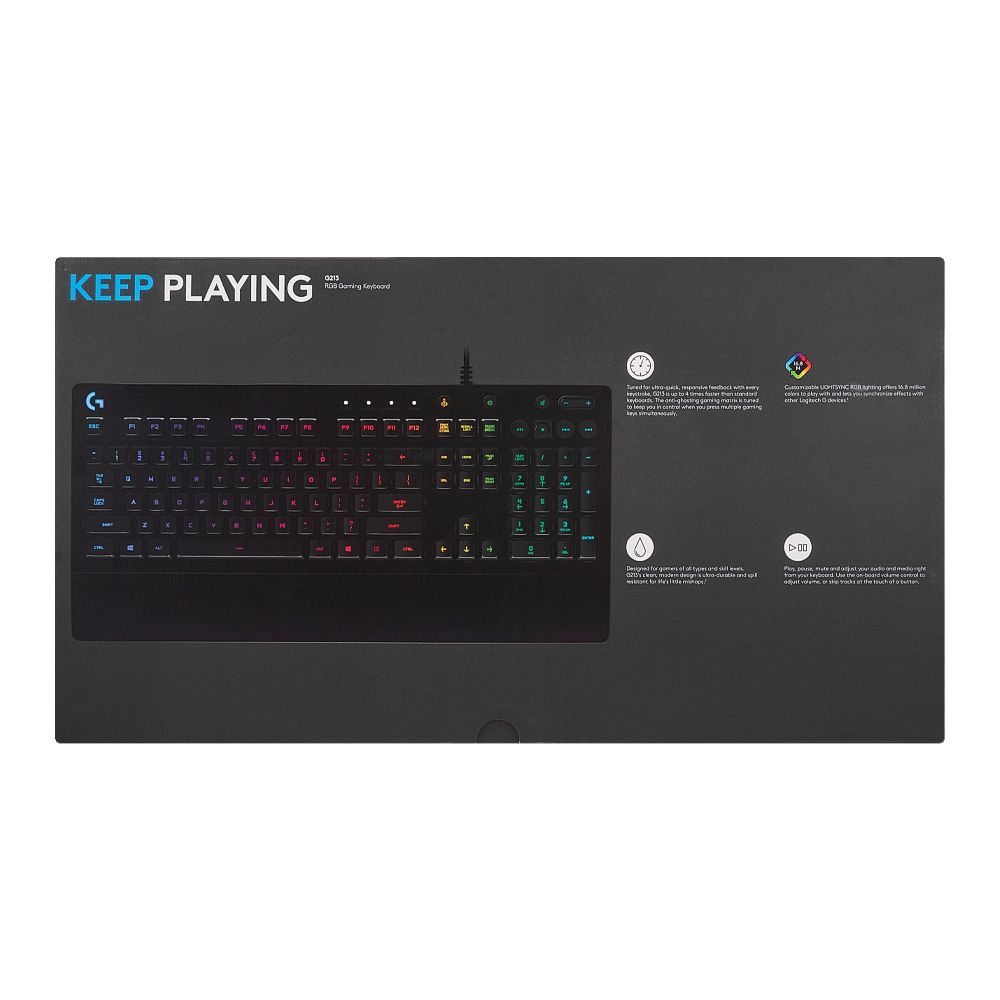 Purchase Logitech Light Sync RGB Gaming Keyboard, Black, G213 Online at ...