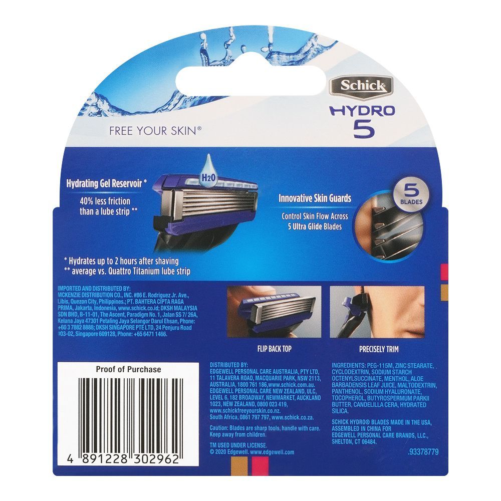 Buy Schick Hydro 5 Cartridges, Instant Lubricating Protection, 4-Pack ...