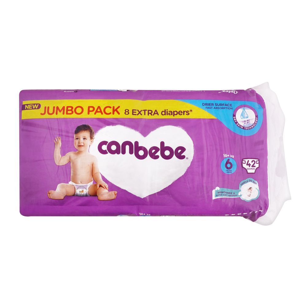 Purchase Canbebe Baby Diapers Jumbo Extra Large, No. 6, 16+kg, 42-Pack ...