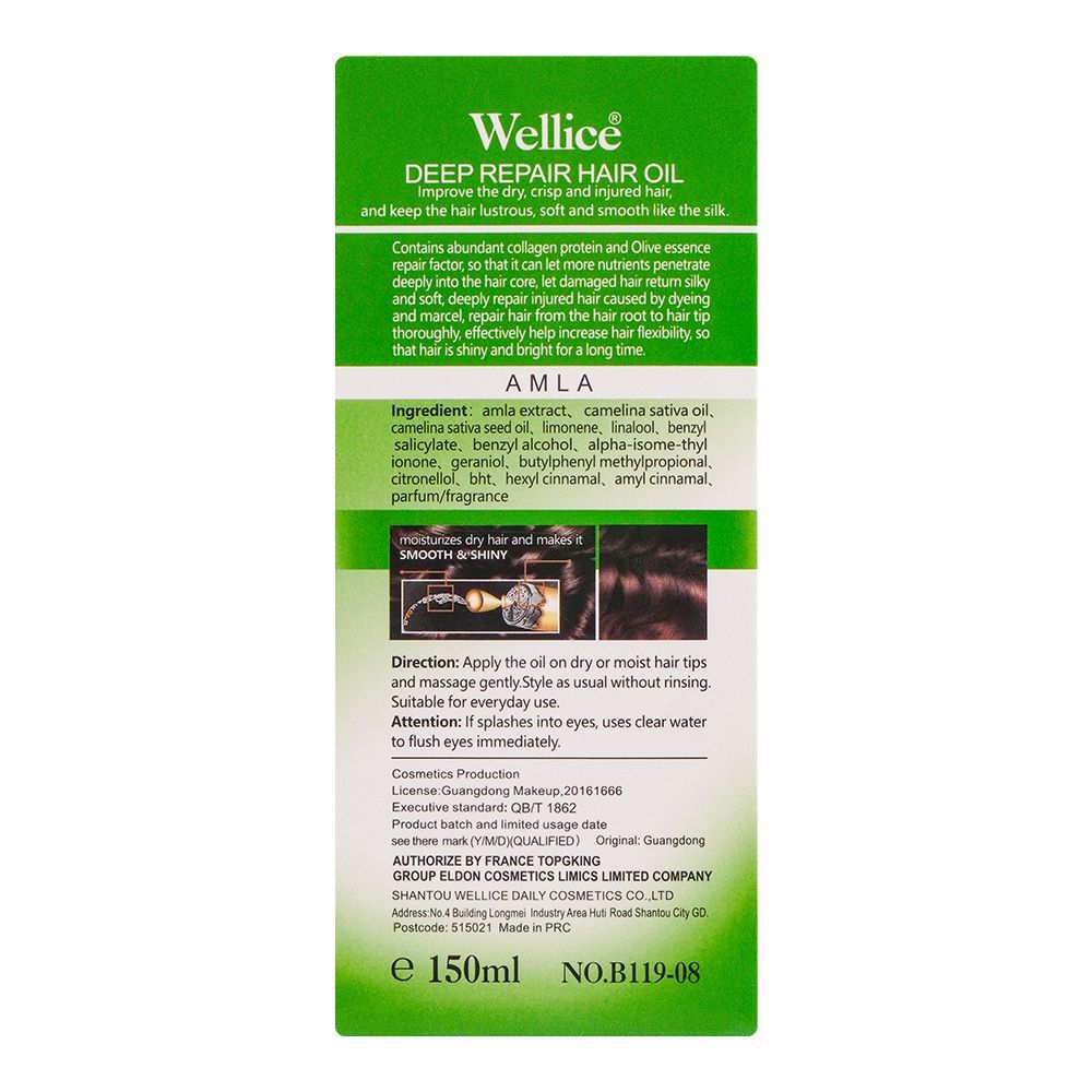 Purchase Wellice Amla Deep Repair Hair Oil, Improve The Dry, Crisp & Injured Hair, 150ml Online ...