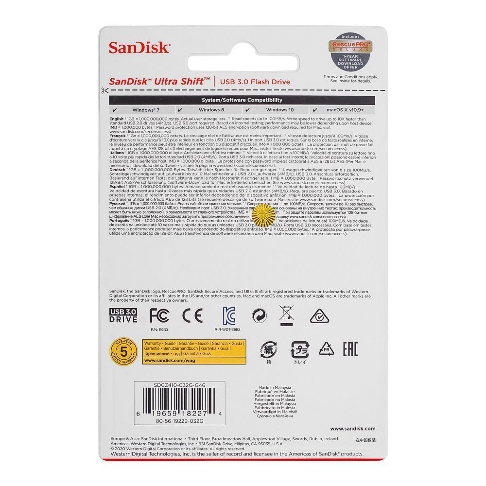 Order Sandisk Ultra Shift USB 3.0 Flash Drive, 100MB/s, 32GB Online at ...