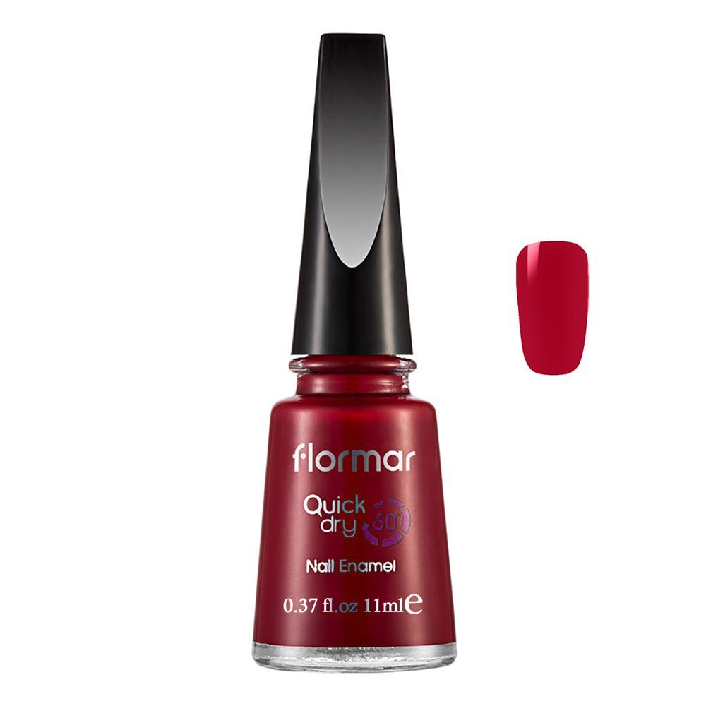 Buy Flormar Quick Dry 60 Nail Enamel, Fiery Red, 11ml, QD06 Online at ...