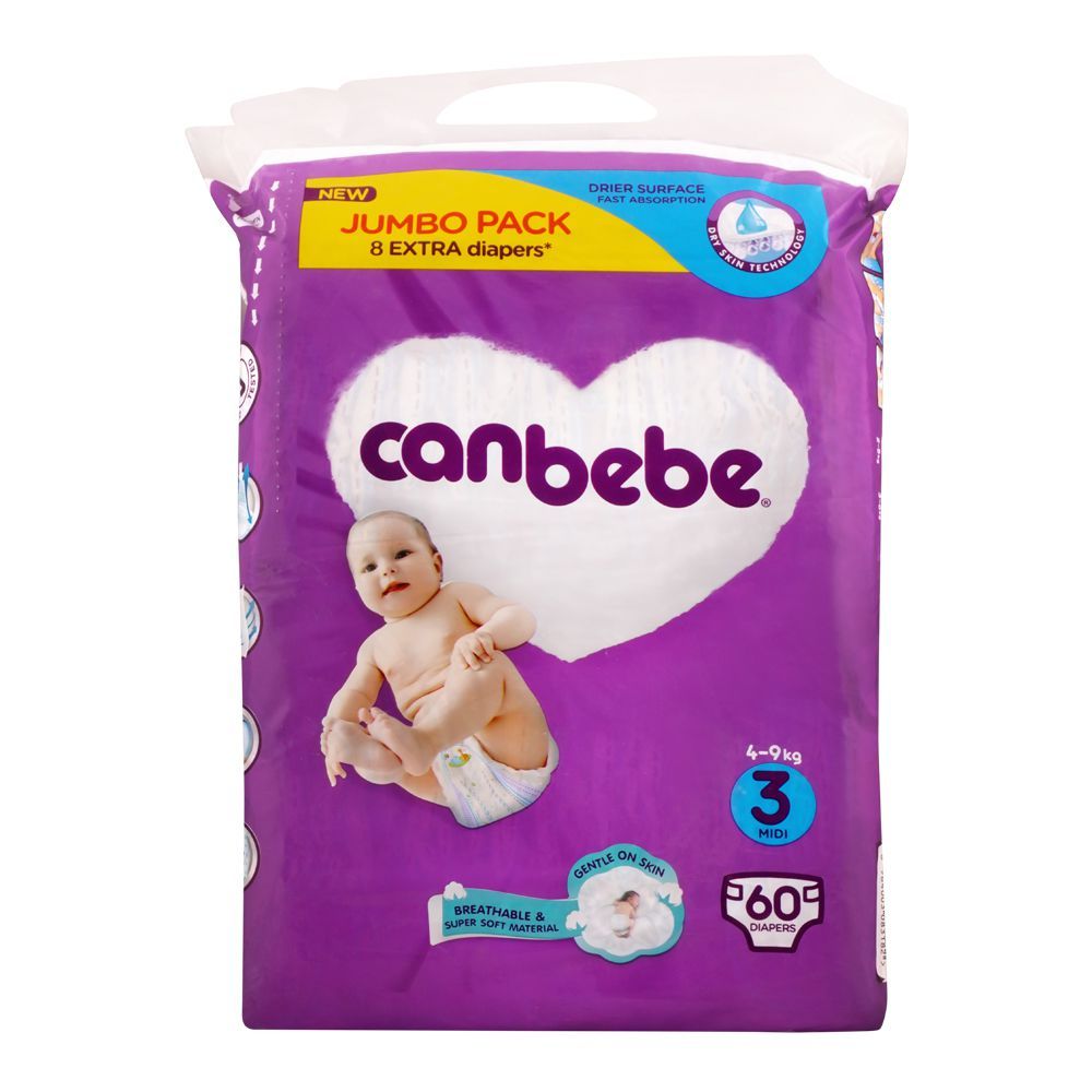 Purchase Canbebe Baby Diapers Jumbo Midi, No. 03, 14-9 KG, 60-Pack ...