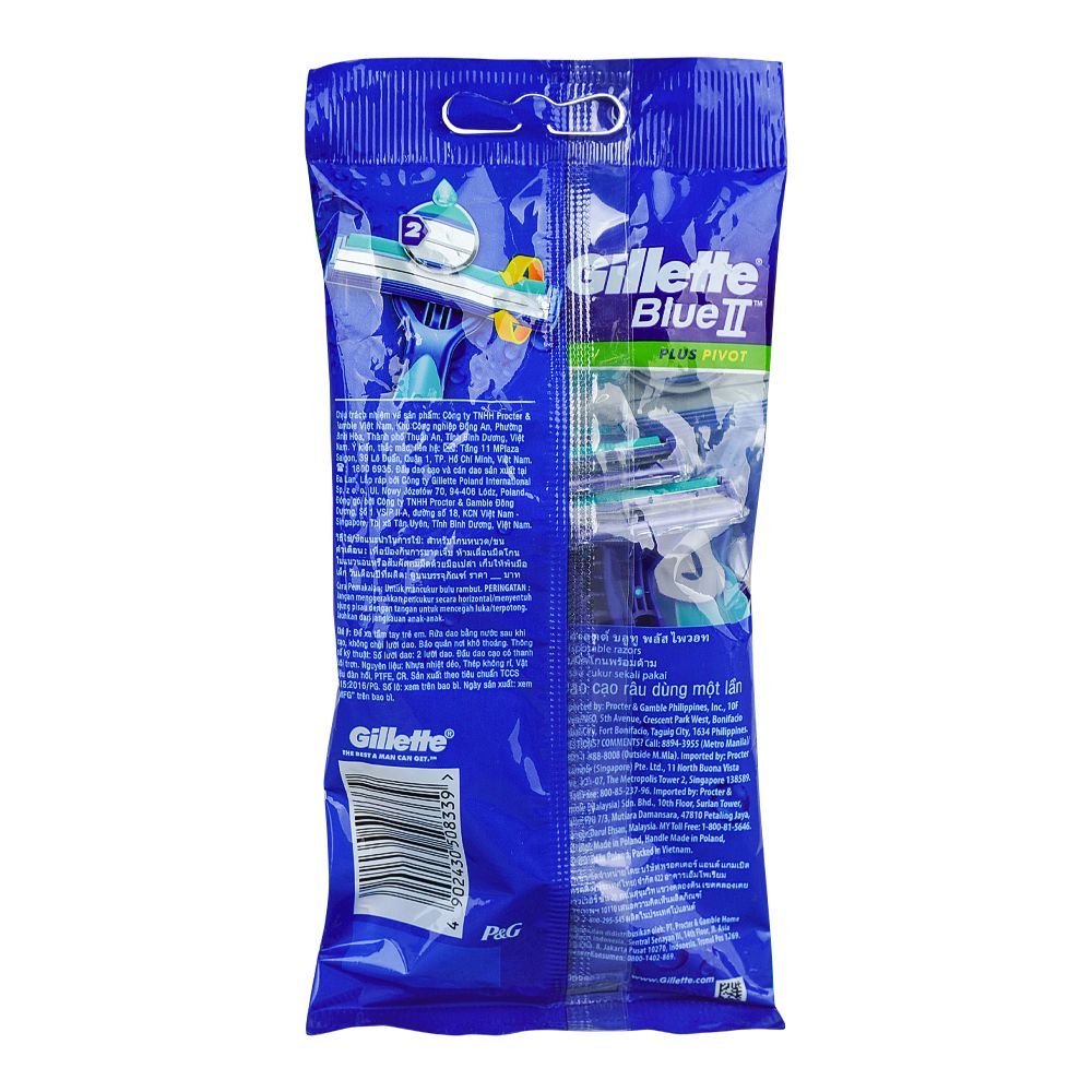 Buy Gillette Blue II Plus Pivot Disposable Razor, 5-Pack Online at Best ...