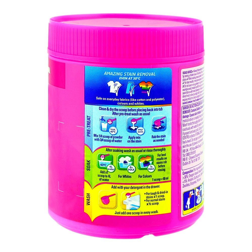 Vanish Oxi Action Color Safe Powder Fabric Stain Remover, 470g