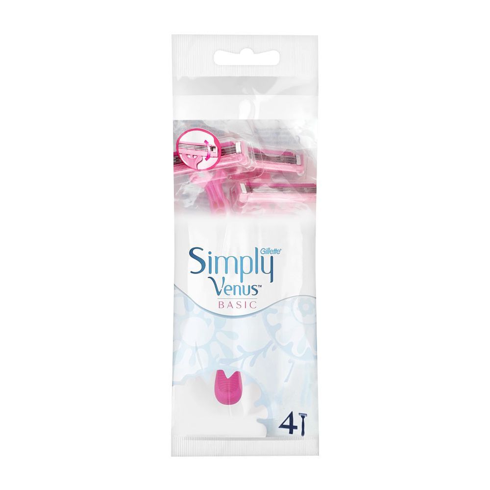 Buy Gillette Simply Venus Basic 3 Blades Disposable Razor, 4-Pack ...