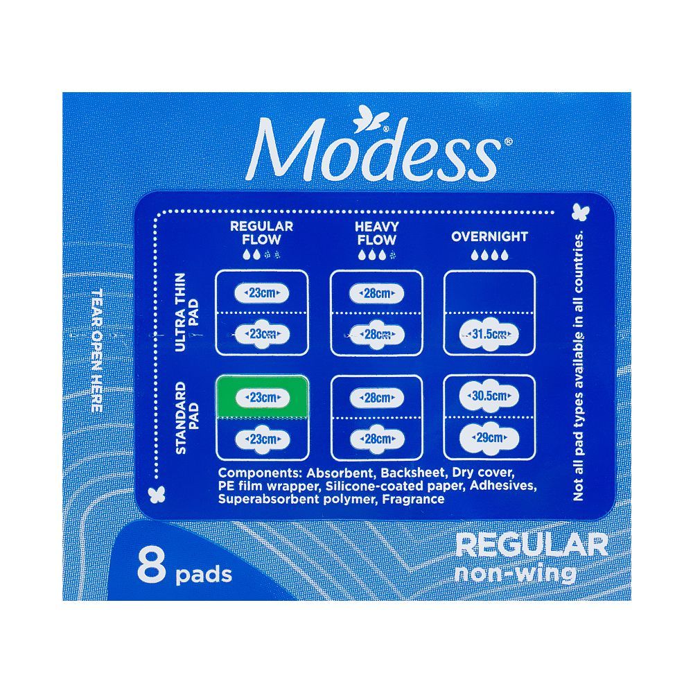 Buy Modess Regular Dry Max Cover, Non-Wing Pads, 8-Pack Online at Best ...