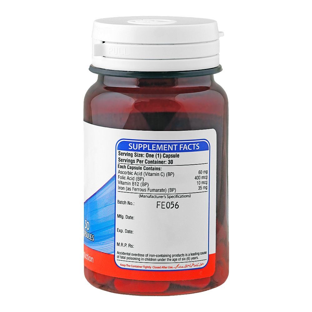 Nutrifactor Fero Iron With Vitamin C & B12 Capsule, For Iron Deficiency ...