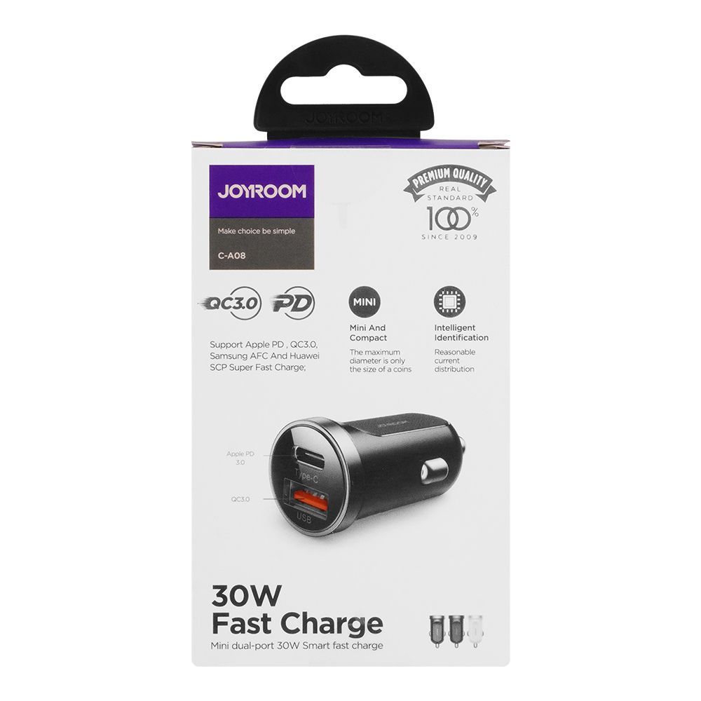 Buy Joyroom 30W Mini Dual Smart Fast Charger (PD + QC 3.0) Black, C-A ...