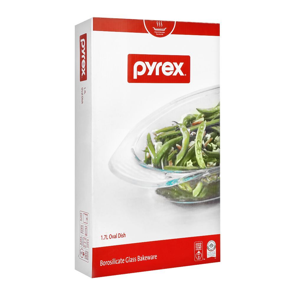 Buy Pyrex Borosilicate Glass Bakeware Oval Dish, 1.7 Liter, PX-OVD1700H ...