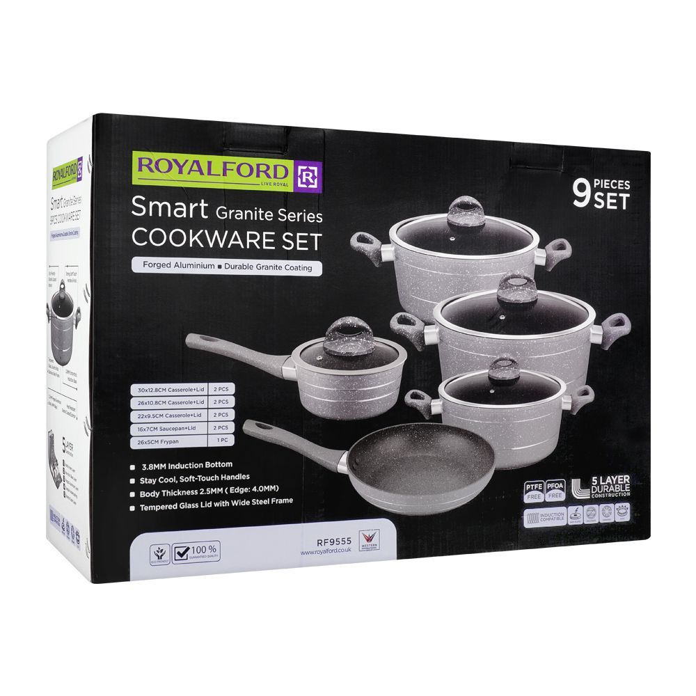 Purchase Royalford Granite Series Cookware Set, 9-Pack, RF9555 Online ...
