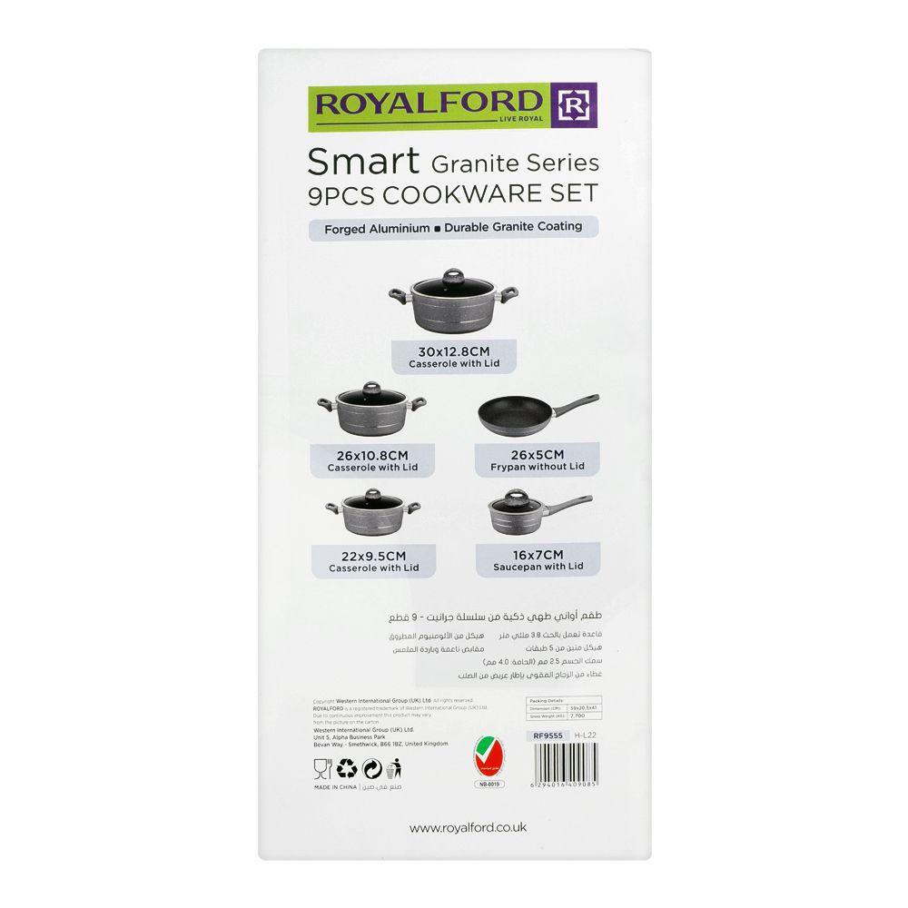 Purchase Royalford Granite Series Cookware Set, 9-Pack, RF9555 Online ...