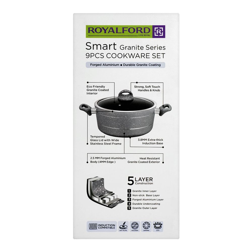 Purchase Royalford Granite Series Cookware Set, 9-Pack, RF9555 Online ...