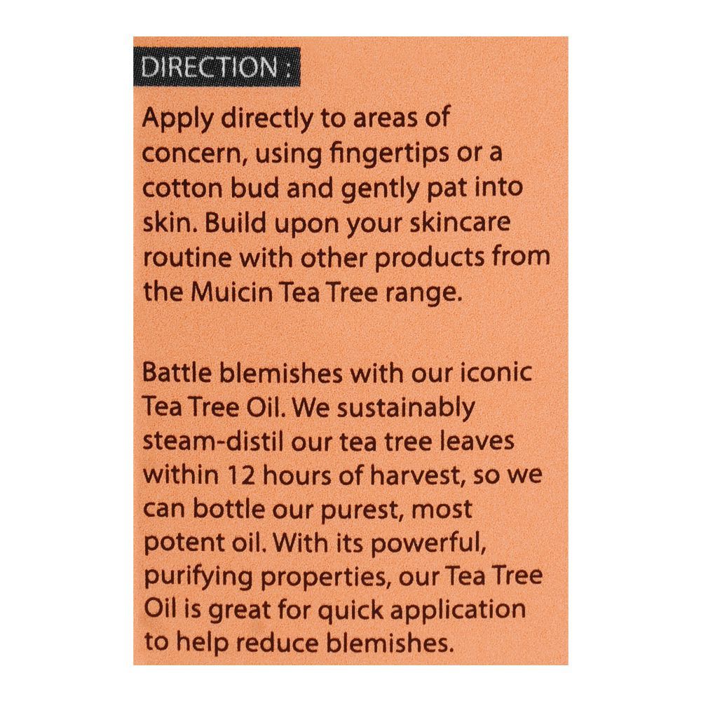 Purchase Muicin 100% Organic Tea Tree Oil, Suitable For Blemished Skin ...