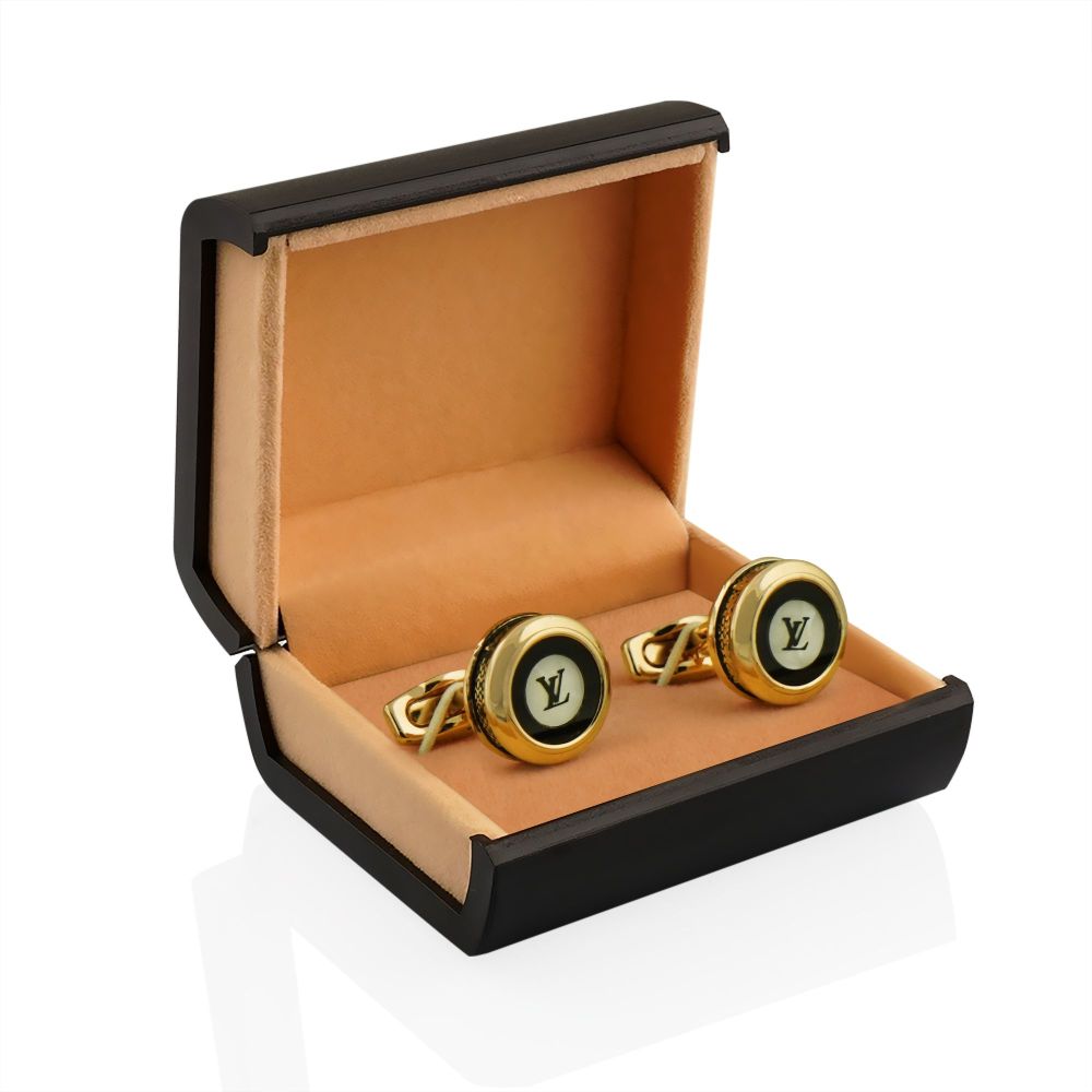 Purchase L-V Cufflinks For Men, Golden, C-28 Online at Special Price in ...