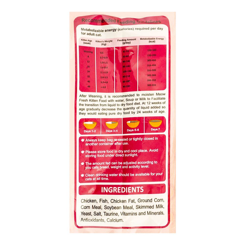 Order Meow Fresh Kitten 1-6 Months Food Chicken, Fish & Vegetable, 450g ...