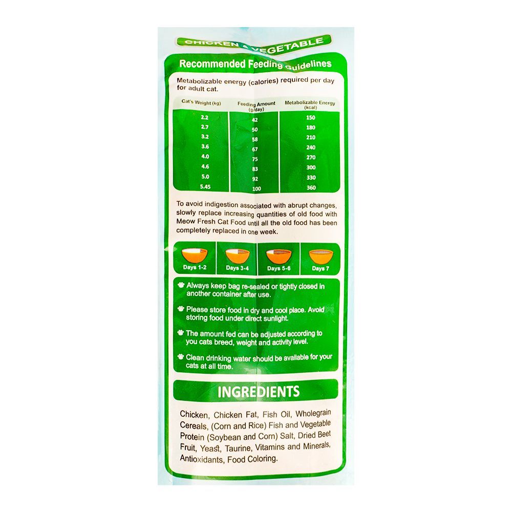Order Meow Fresh Adult 6 Months+ Chicken & Vegetable, 450g Online at ...