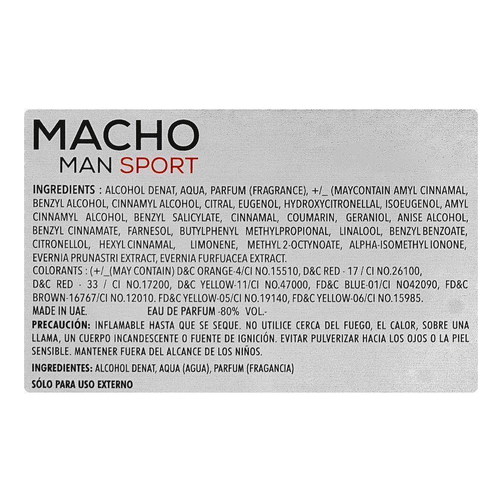 Buy Macho's Man Sport Emper Eau De Parfum, For Men, 100ml Online at ...