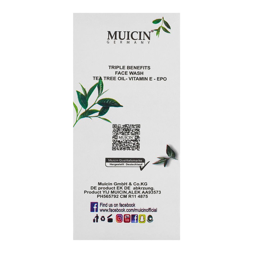 Order Muicin Tea Tree Triple Benefits Deep Clean Face Wash, For All ...