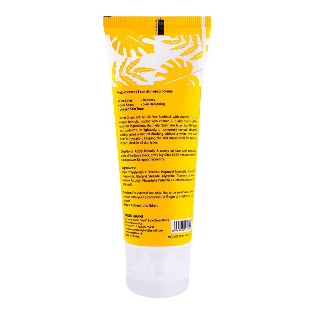 Purchase Saeed Ghani Extra Whitening Vitamin C Oil-Free Sun Block SPF60 ...