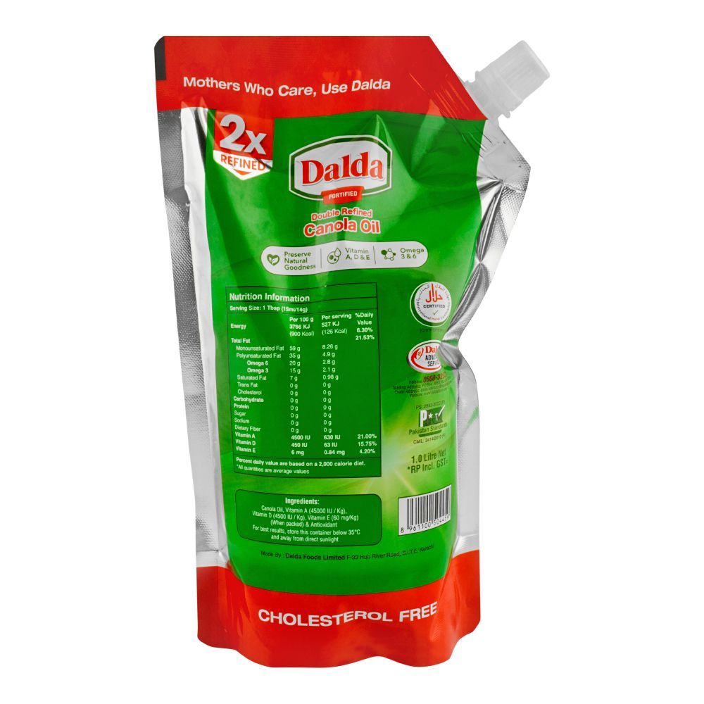 Buy Dalda Canola Oil Standy Pouch, 1 Liter Online at Special Price in ...