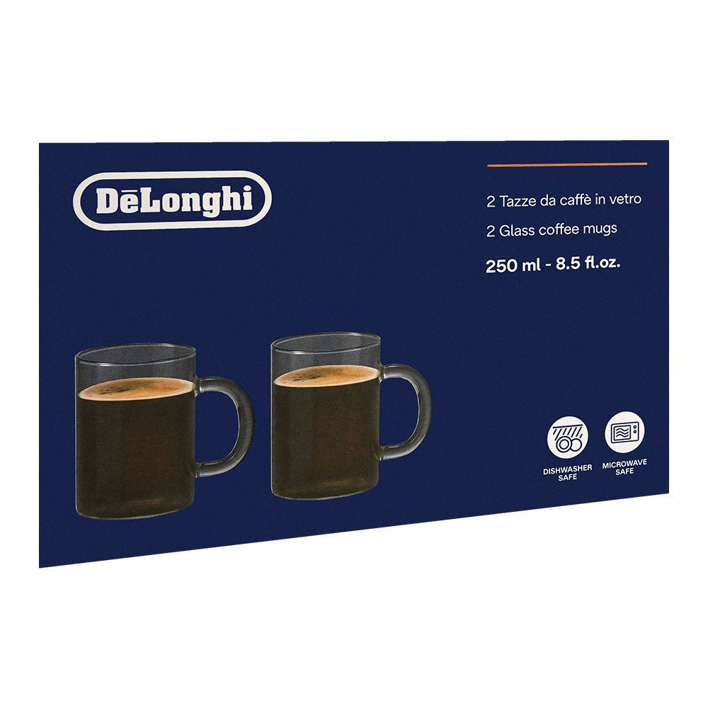 Buy DeLonghi Glass Coffee Mugs, 2x 250ml, DLSC320 Online at Special ...