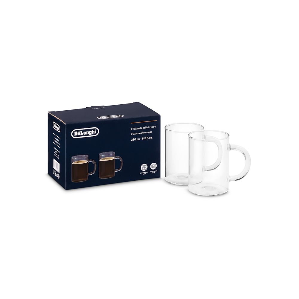 Buy DeLonghi Glass Coffee Mugs, 2x 250ml, DLSC320 Online at Special ...