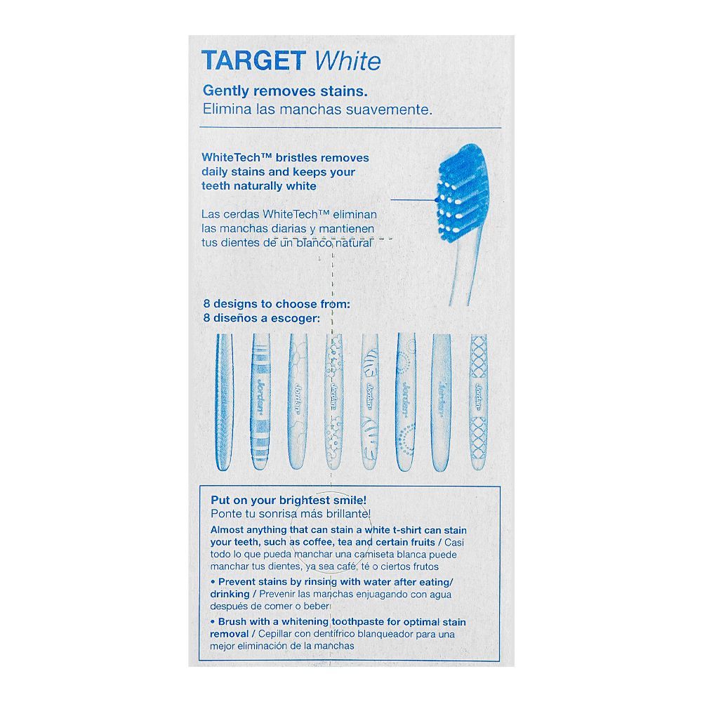 Order Jordan Target White Toothbrush, Medium, 2-Pack Online at Special Price in Pakistan - Naheed.pk