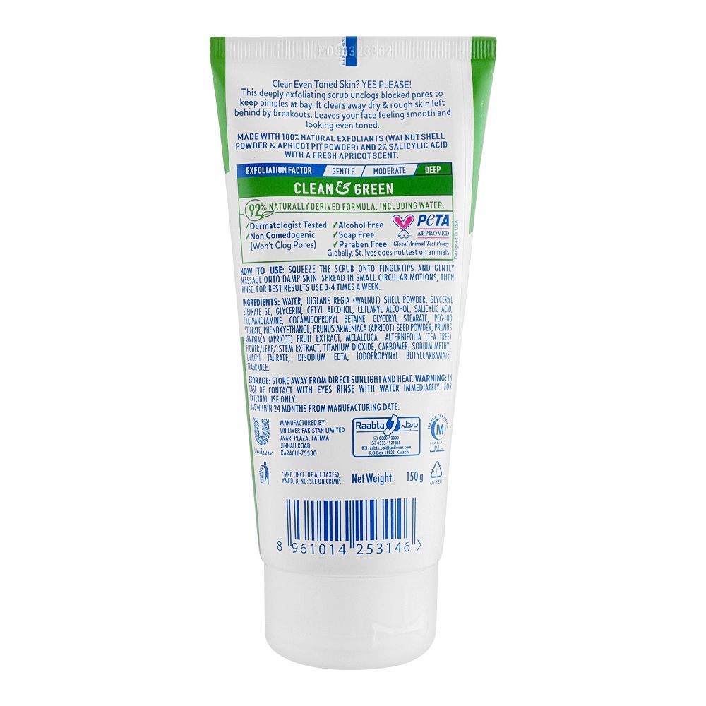 Purchase St. Ives Acne Clear Tea Tree & Walnut Face Scrub, 150g Online ...