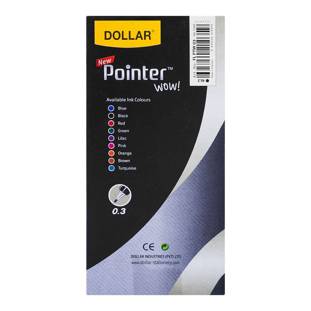 Order Dollar Fine Liner Pointer Wow! Metal Jacket F 0.3 10-Pack, Black ...