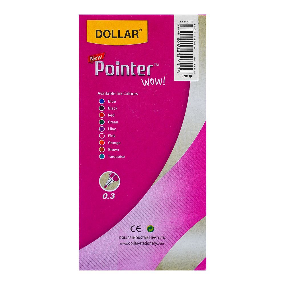 Order Dollar Fine Liner Pointer Wow! Metal Jacket F 0.3, 10-Pack, Pink ...