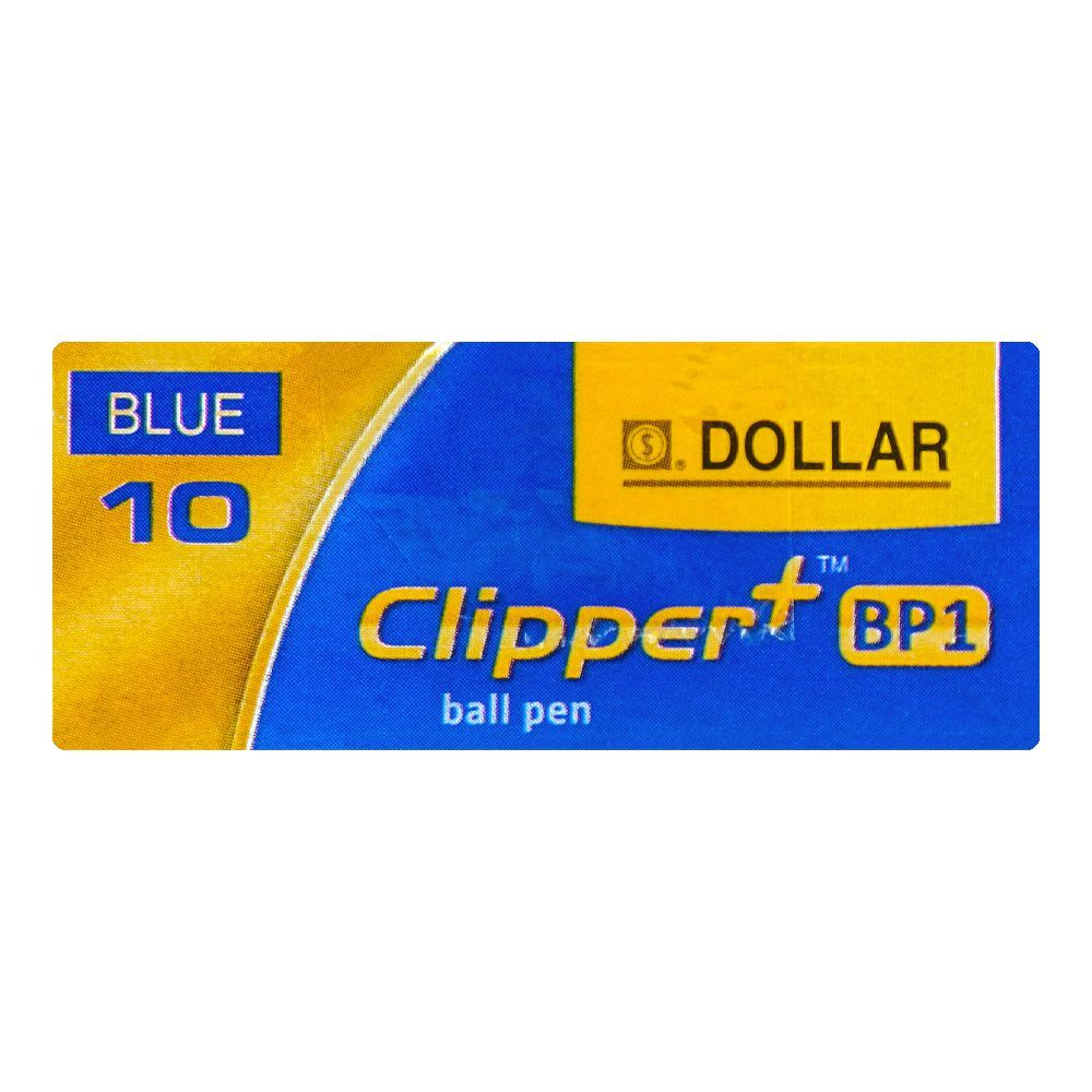 Buy Dollar Clipper+BP1 Super Smooth Ball Pen F 0.8, Blue, 10-Pack ...