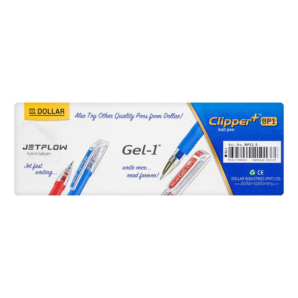 Purchase Dollar Clipper+BP1 Super Smooth Ball Pen F 0.8, Black, 10-Pack ...