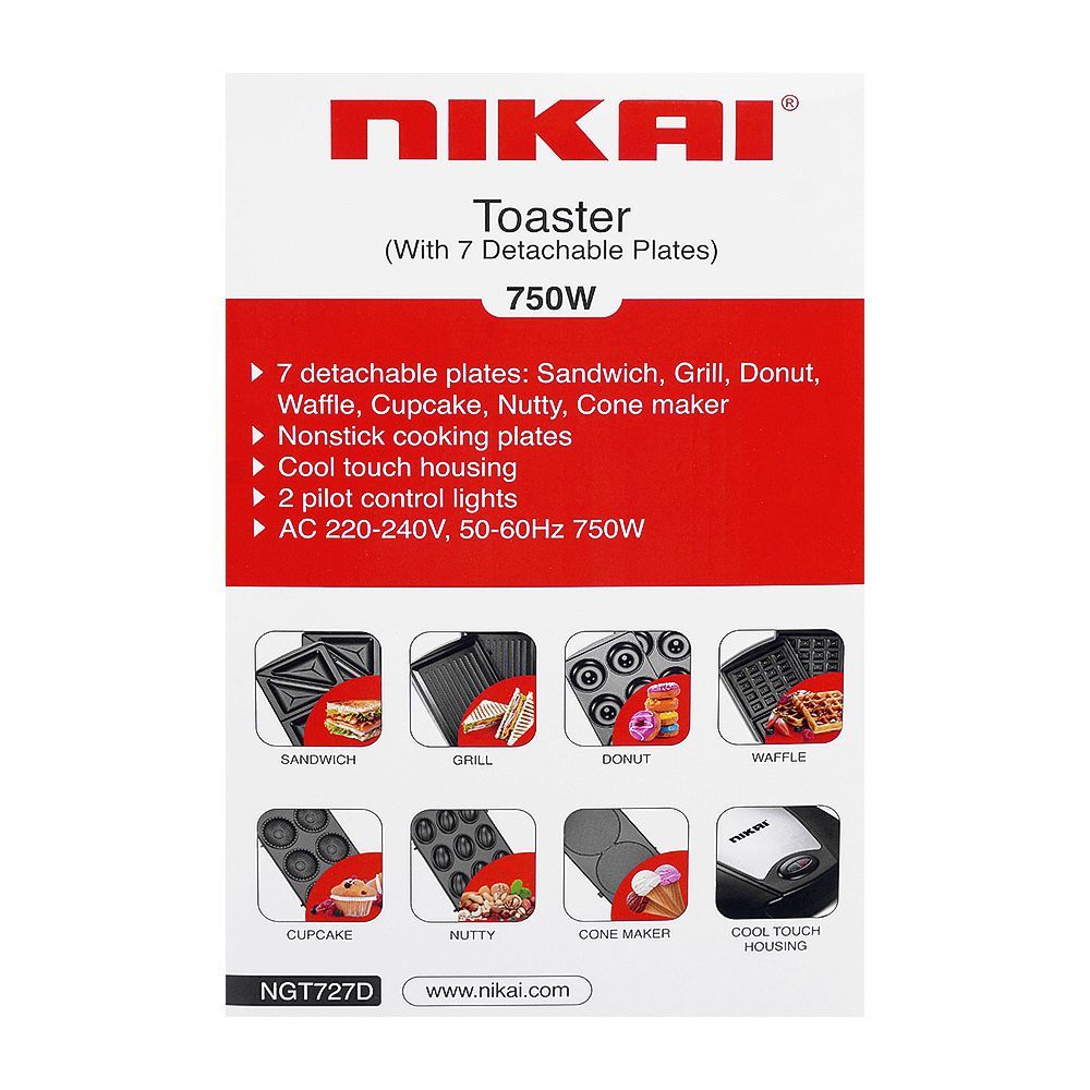 Buy Nikai Toaster With 7 Detachable Plates, 750W, NGT-727D Online at ...