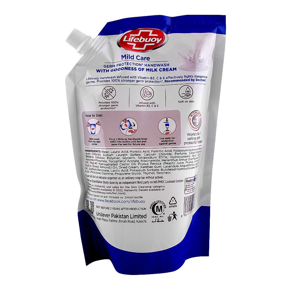 Buy Lifebuoy Mild Care With Vitamin Hand Wash, 400ml Pouch Refill, Save ...