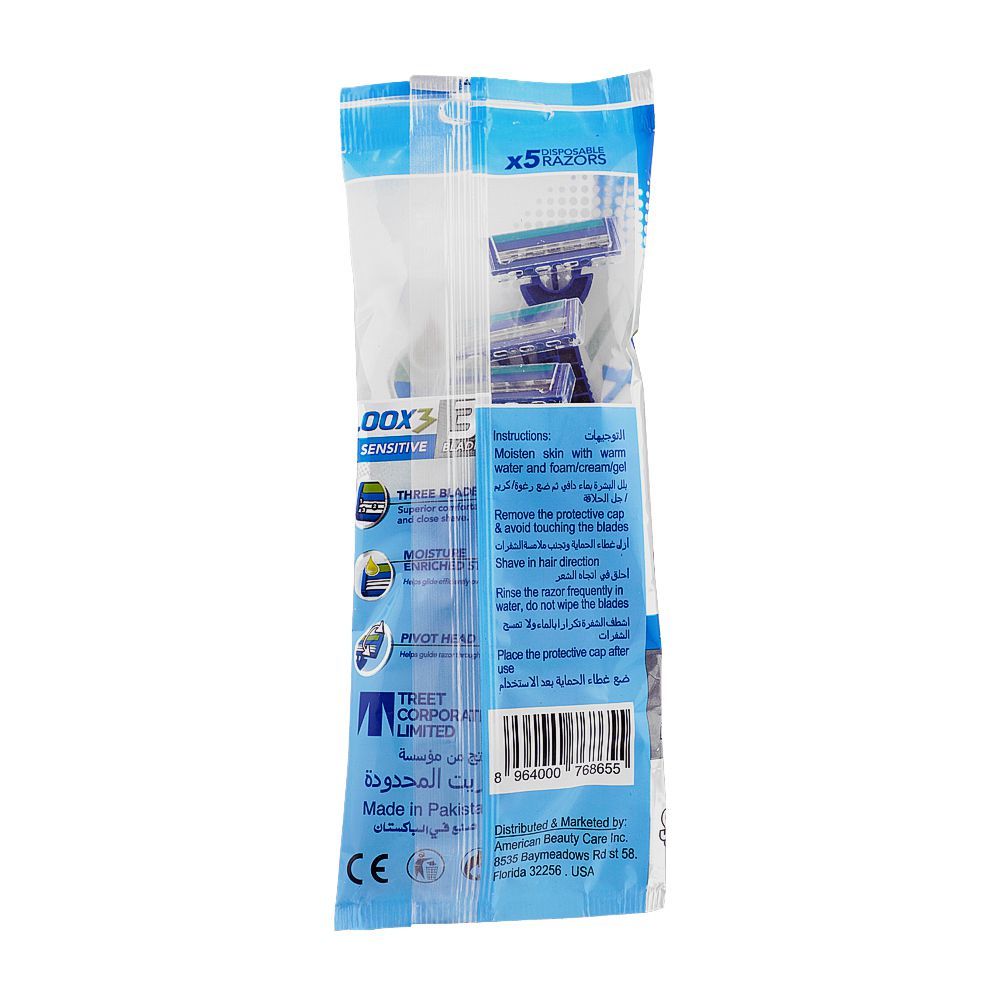 Buy Treet 3 Sensitive 3 Blades Disposable Razor Pouch, 5-Pack Online at ...
