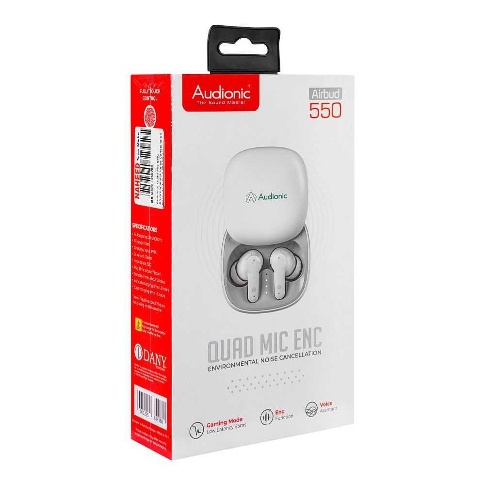 Buy Audionic Quad Mic ENC White, Airbud-550 Online at Special Price in ...