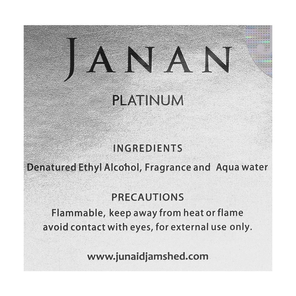 Order Junaid Jamshed J. Janan Platinum Eau De Parfum, For Men, 100ml Online at Special Price in ...