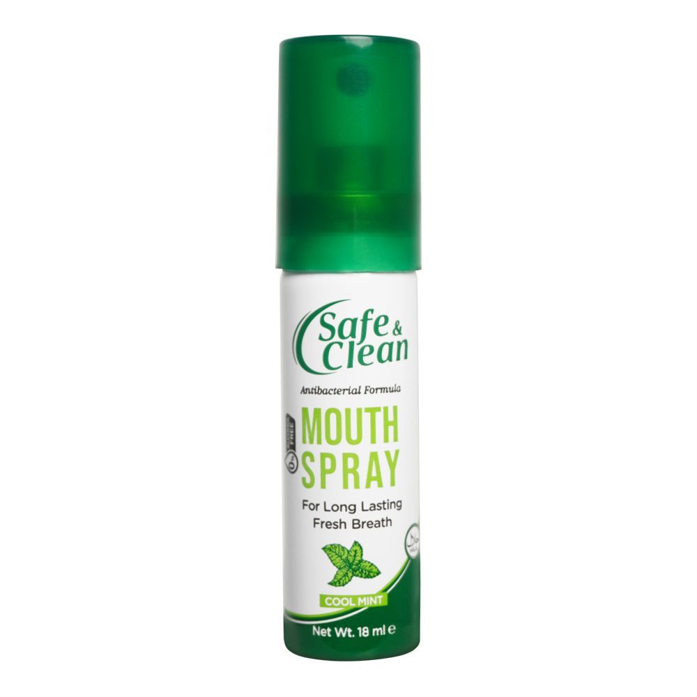 Order Safe & Clean Anti-Bacterial Formula Cool Mint Mouth Spray, 18ml ...