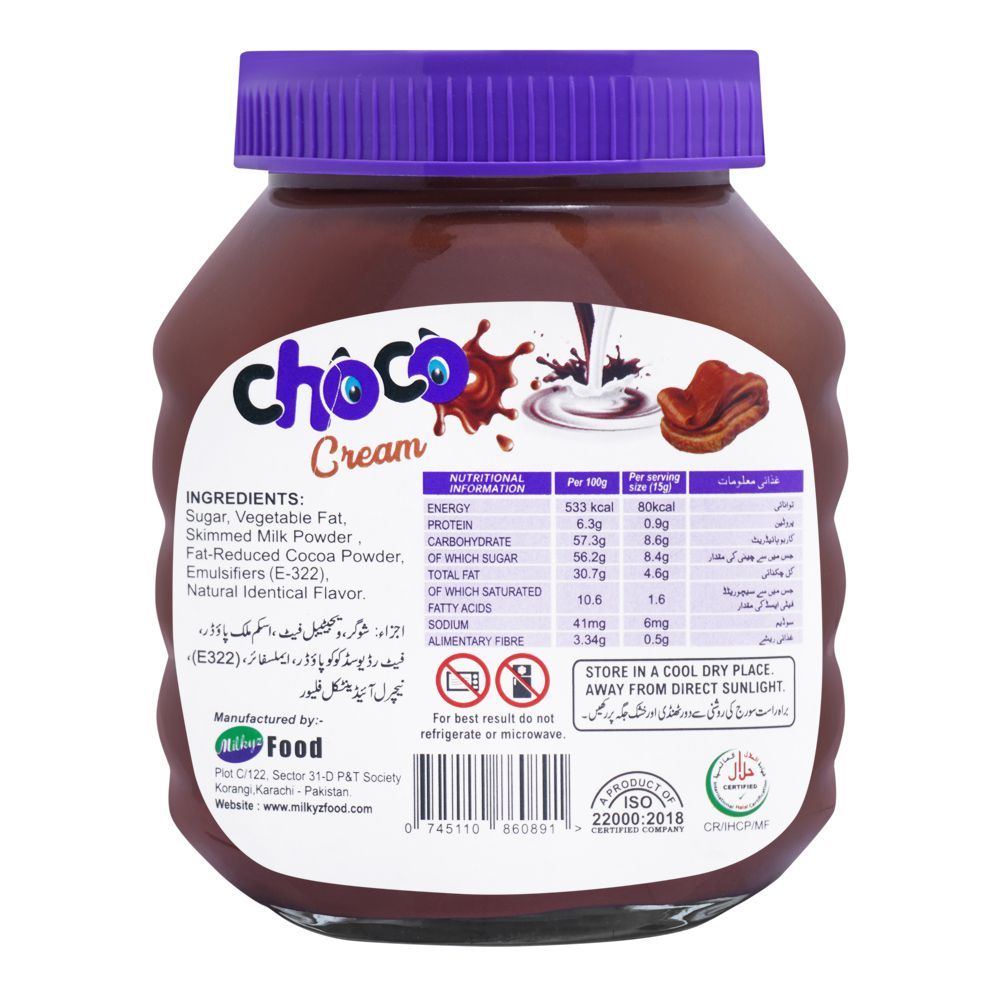 Order Milkyz Food Choco Cream Chocolate With Milk Spread, 650g Online ...