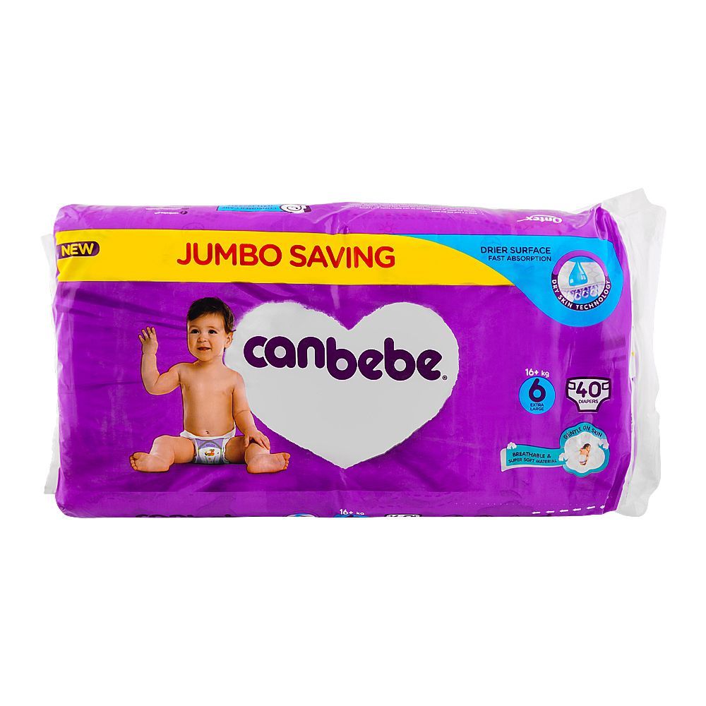 Purchase Canbebe Baby Diapers Jumbo Extra Large, Size 6, 16+ KG, 40 ...