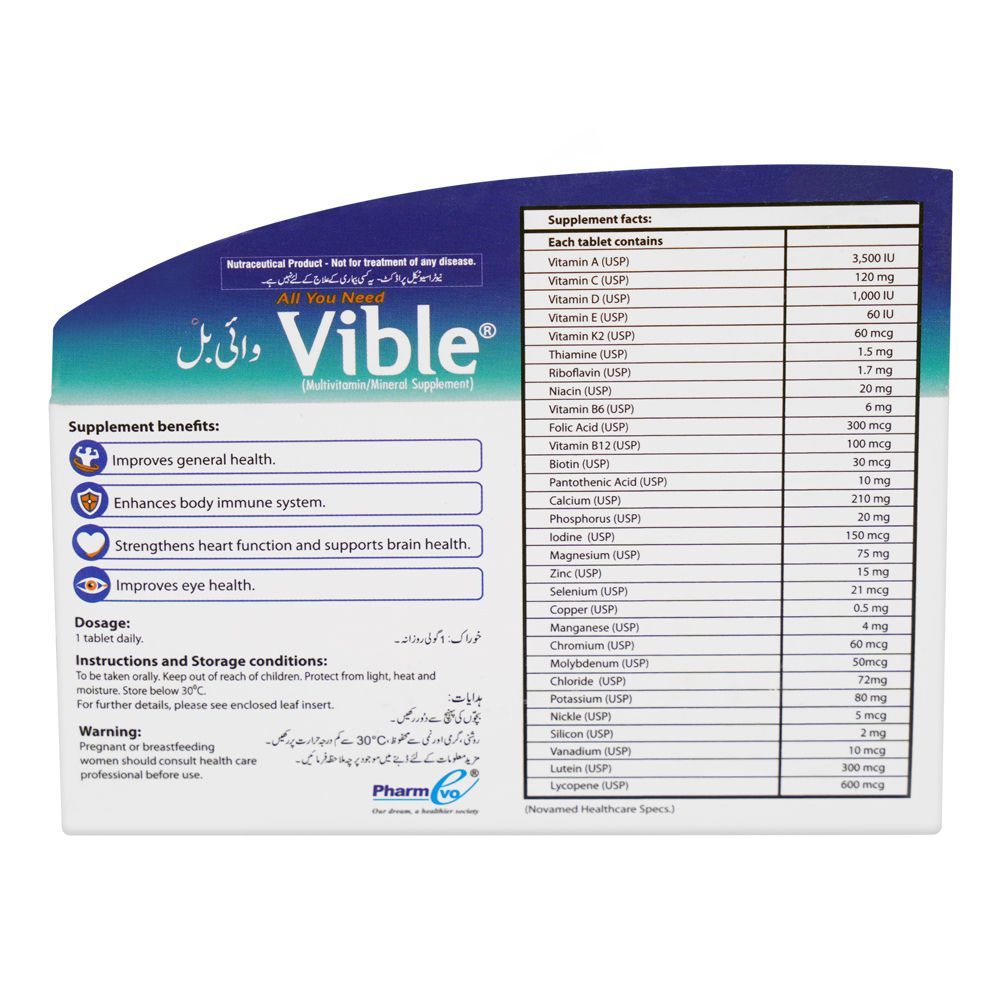 Purchase Vible Multivitamins Tablets, 30-Pack Online at Special Price ...