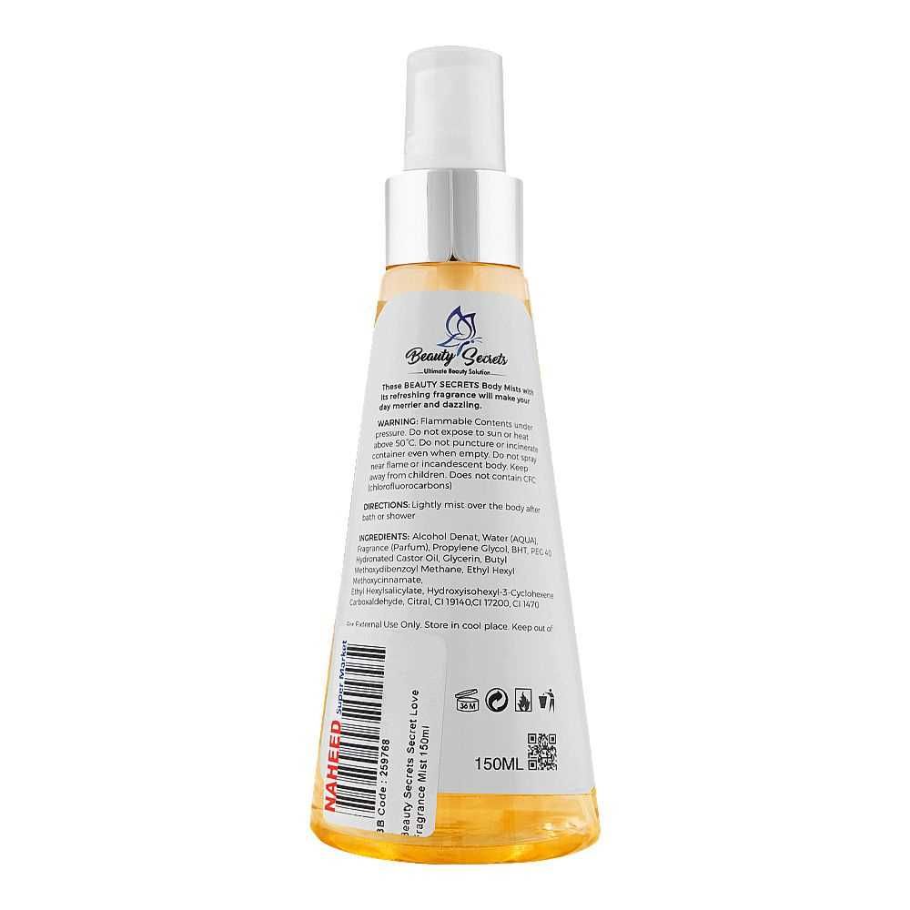 Buy Beauty Secrets Secret Love Fragrance Mist, 150ml Online at Best ...
