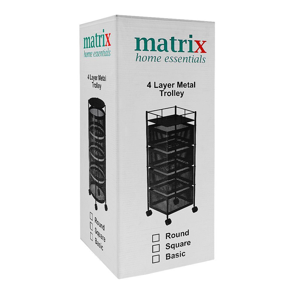 Order Matrix Premium Square Metal Trolley, 4-Layer Online at Best Price ...
