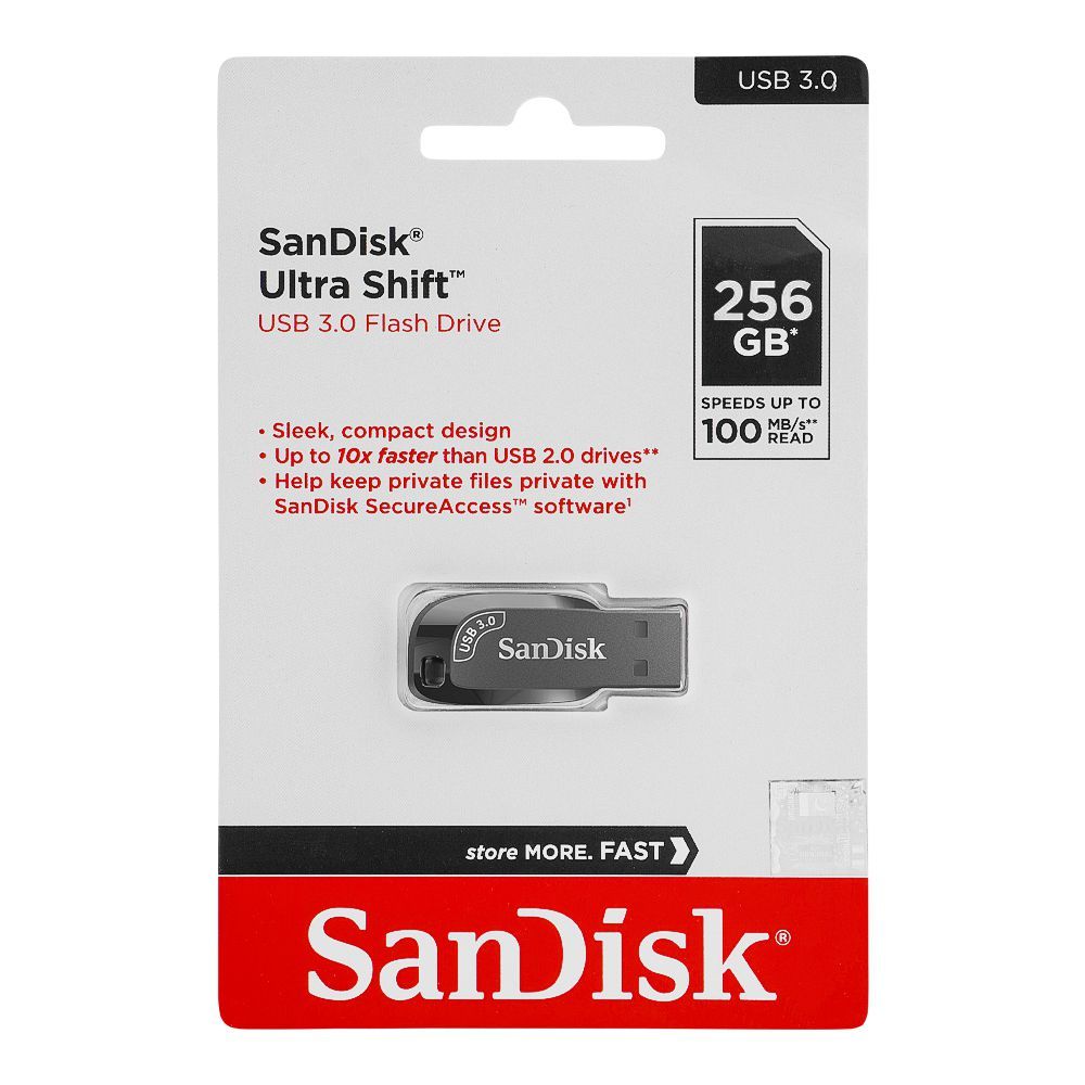 Buy Sandisk Ultra Shift USB 3.0 Flash Drive, 100MB/s, 256GB Online at ...