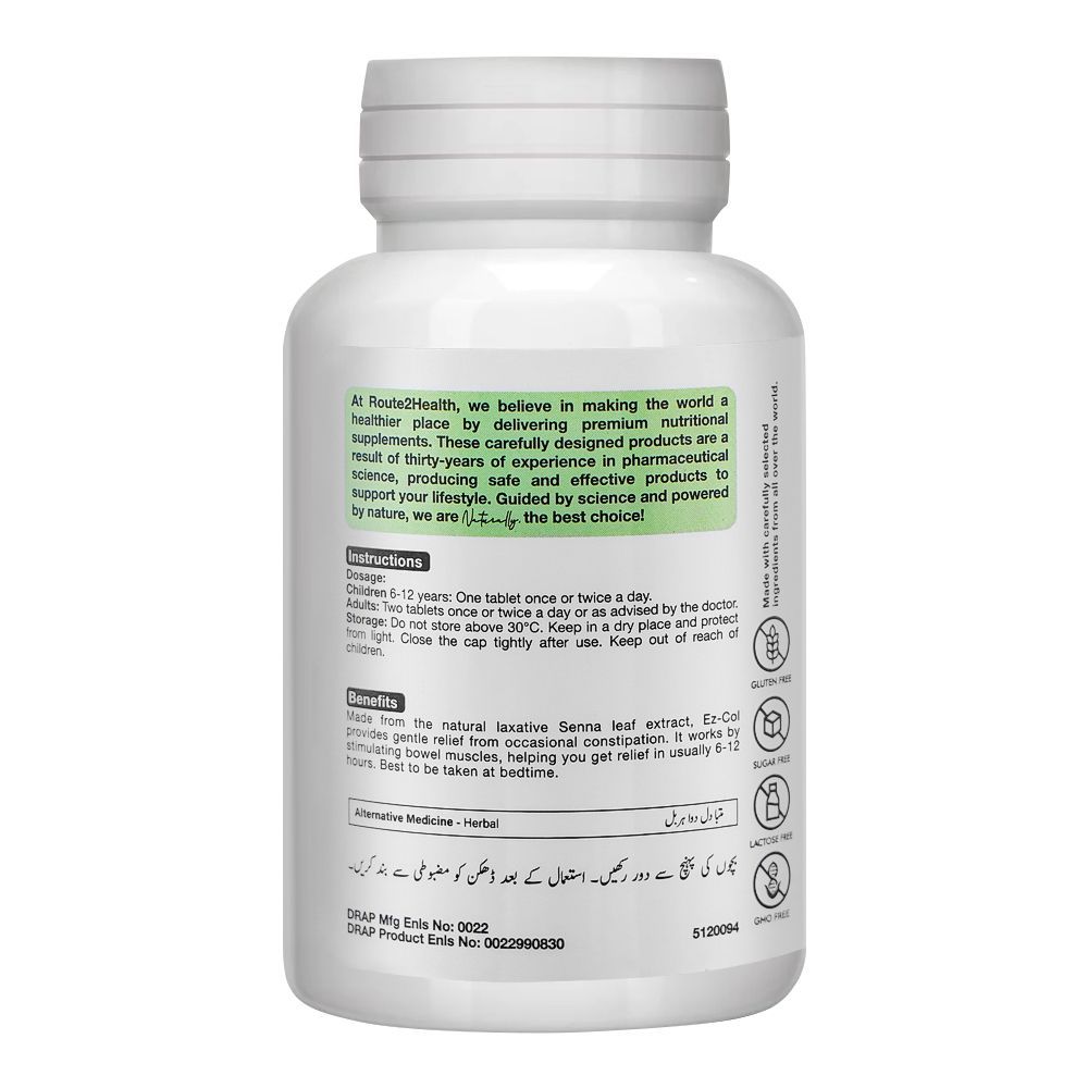 Buy Route 2 Health Ez-Col Tablet, Relieves Constipation, 30-Pack Online ...