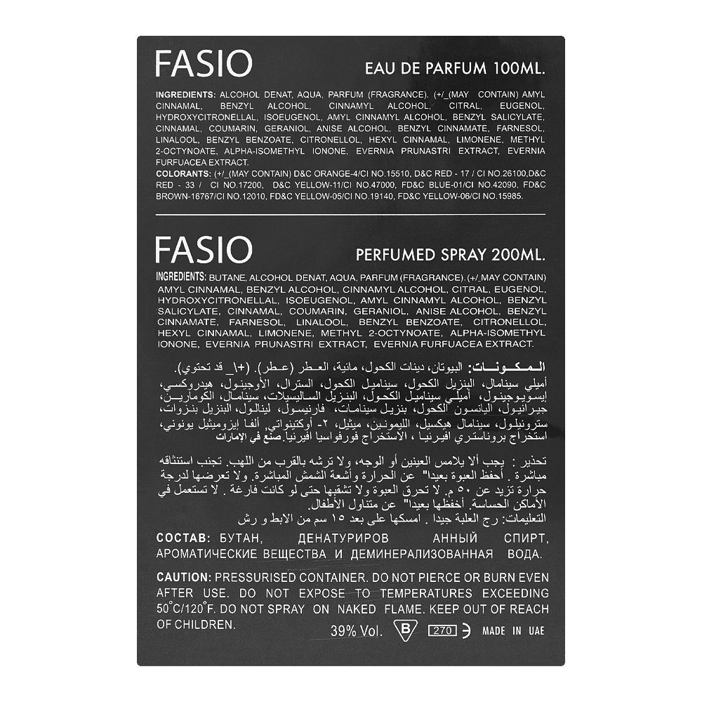 Purchase Fasio Pour Femme Emper Set, For Women, Eau De Parfum 100ml ...