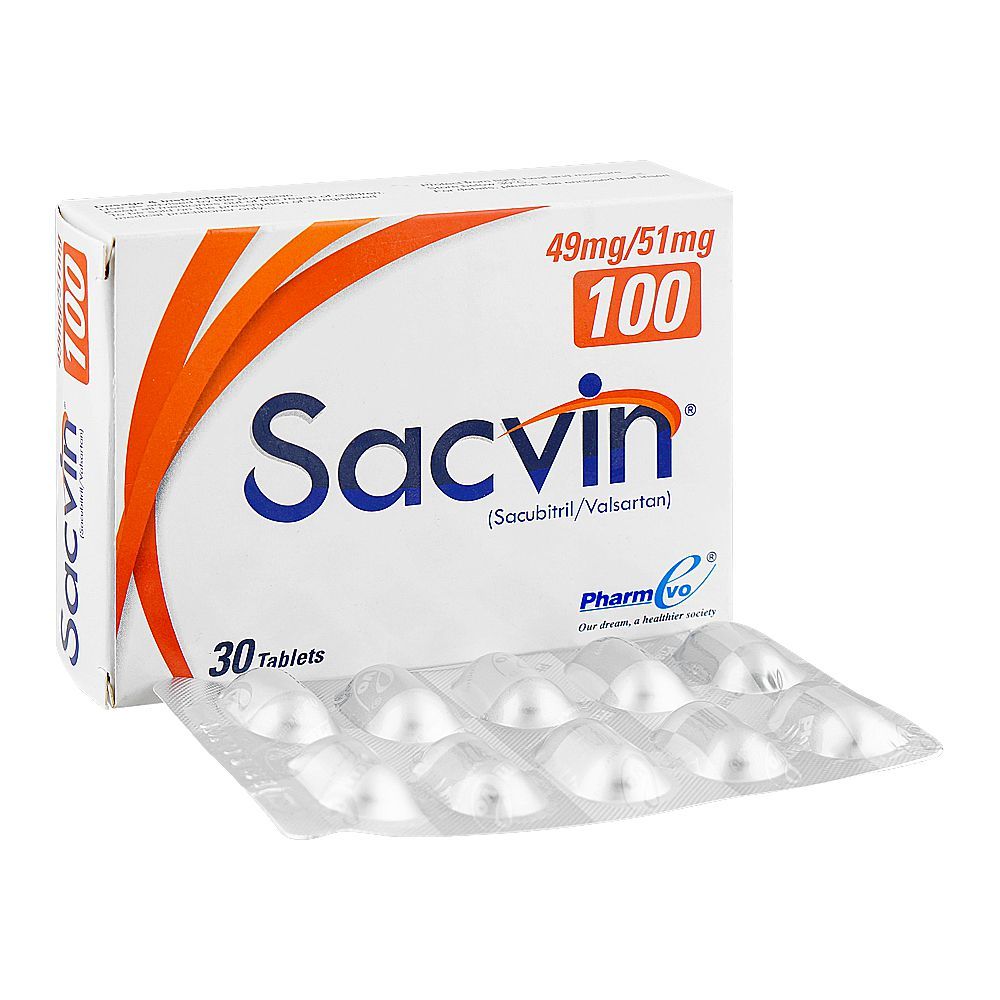 Sacvin 100 Tablets 49mg/51mg, Box (30 Tablets)