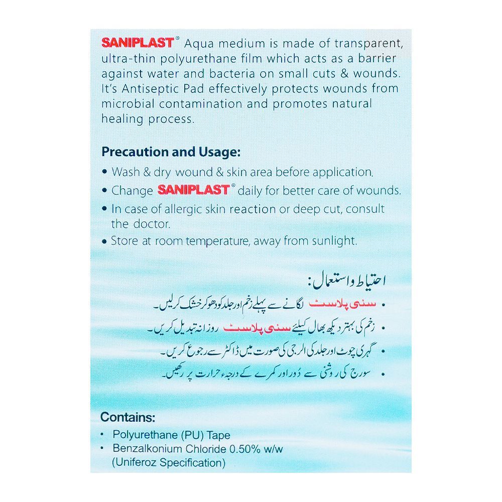 Buy Sani Plast Aqua Antiseptic Waterproof Bandage, Medium, 20-Pack ...